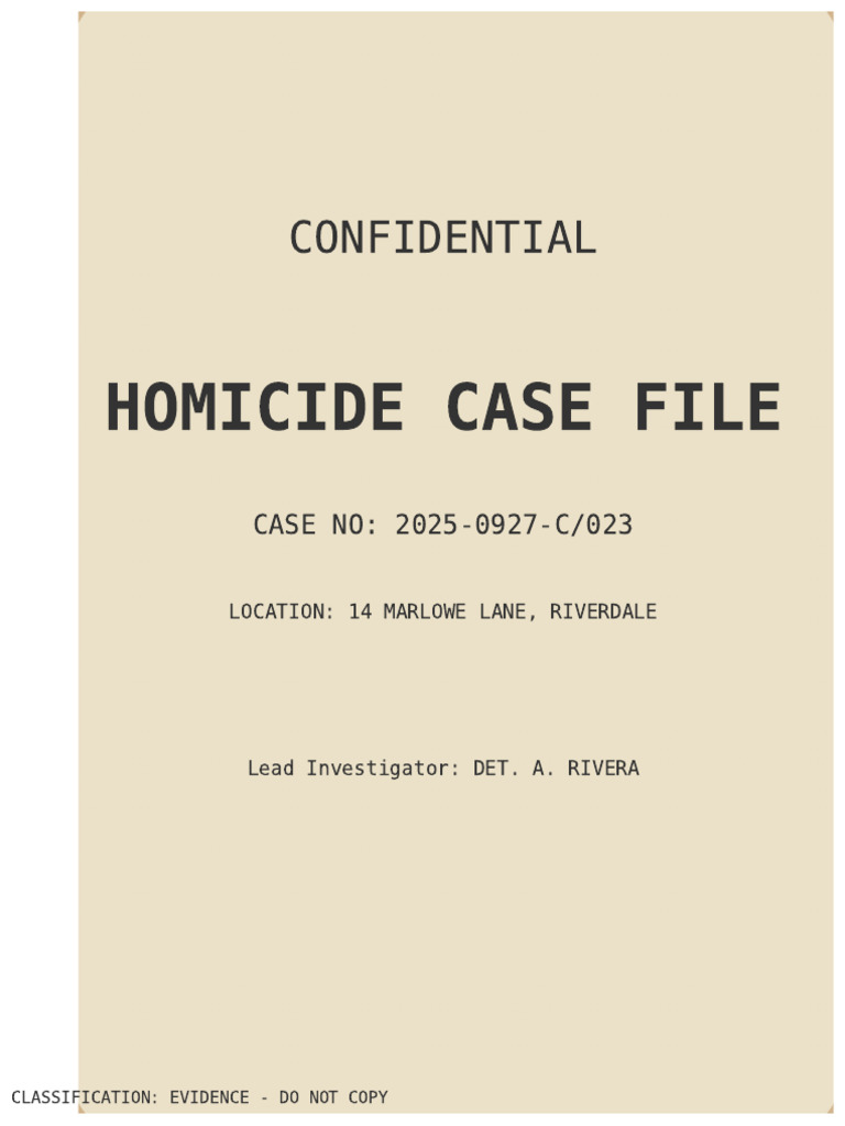 Murder Mystery Casefile | PDF | Forensic Science