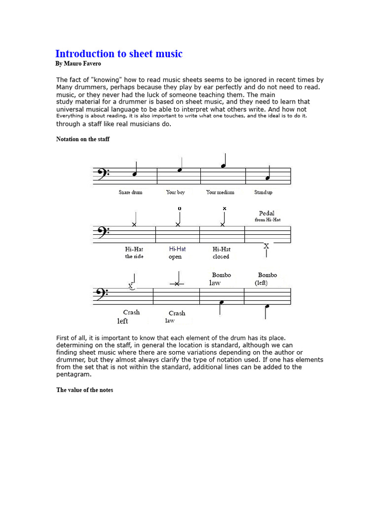 Beginner's Guide to Reading Drum Notation | PDF | Interval (Music) | Drum