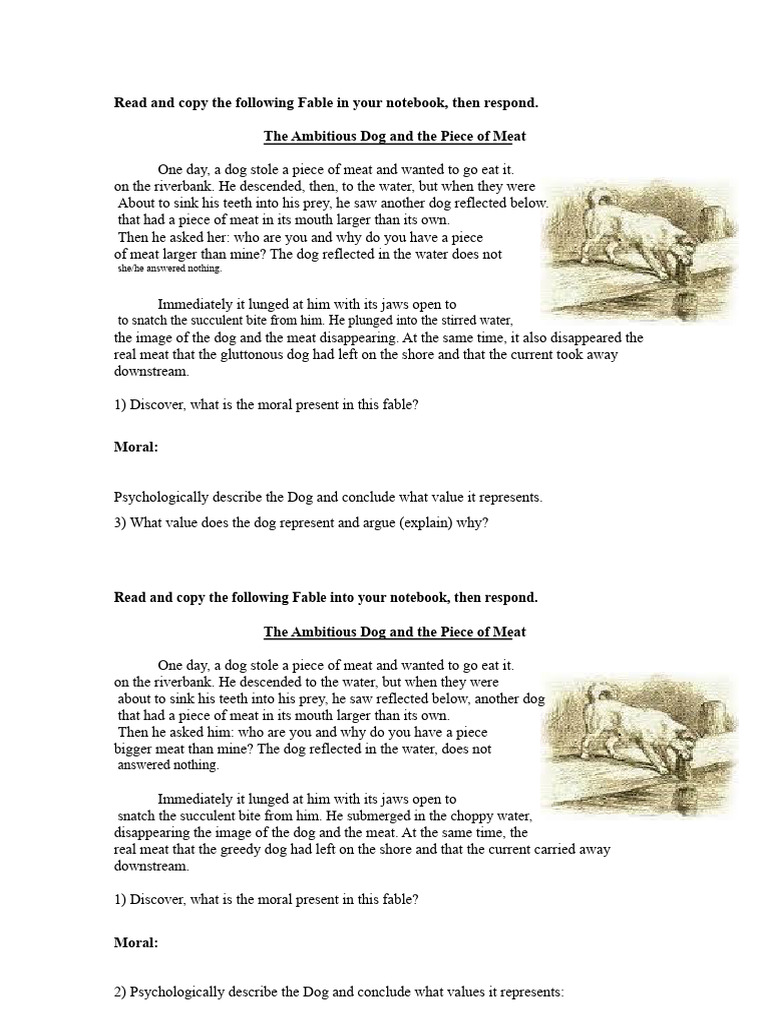 Read The Following Fable. | PDF