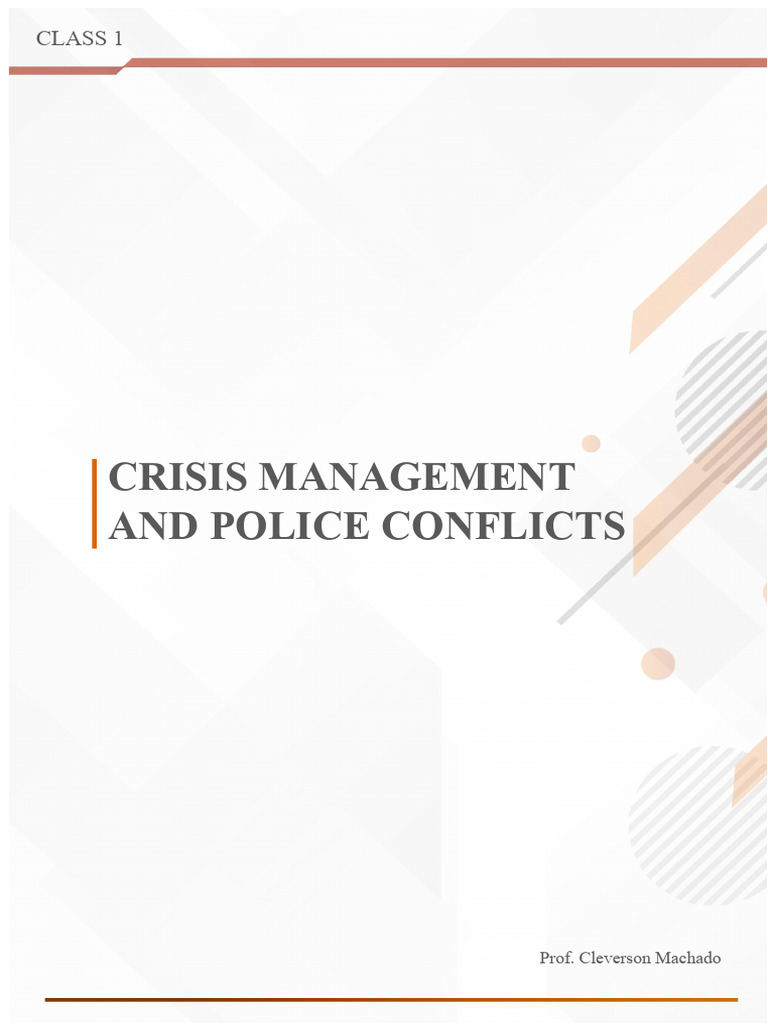 Crisis and Conflict Management Class 1 | PDF | Swat | Crisis Management