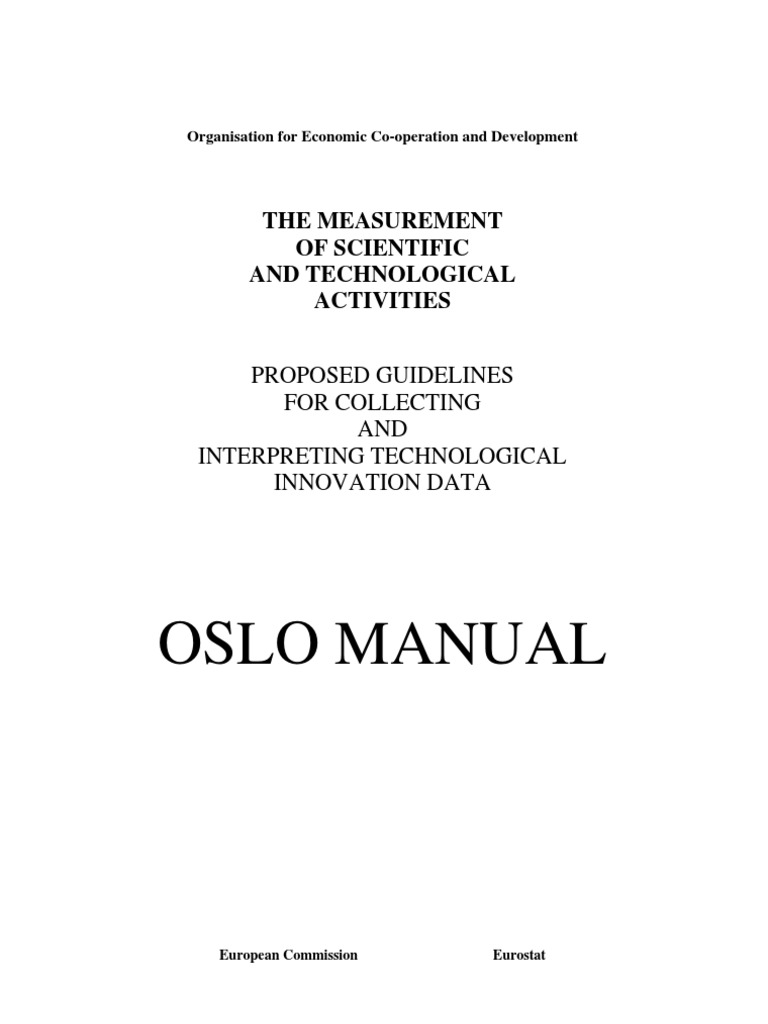 Manual Oslo Pdf Innovation Survey Methodology