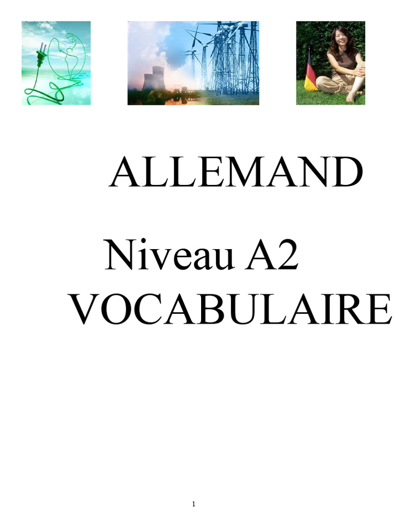 Liste de Vocabulaire Allemand A2 - COMPLÈTE | PDF | la pollution ...