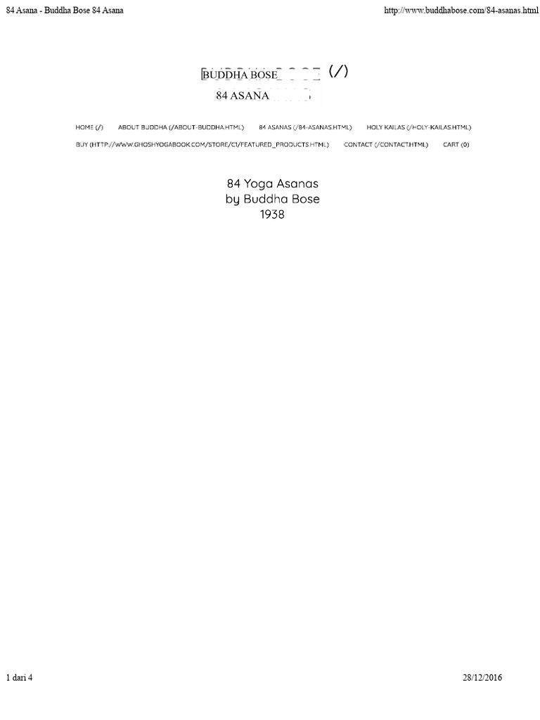 84 Asana - Buddha Bose 84 Asana | PDF