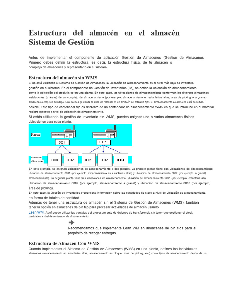 Estructura de Almacén en SAP WMS | PDF | Almacén | Logística