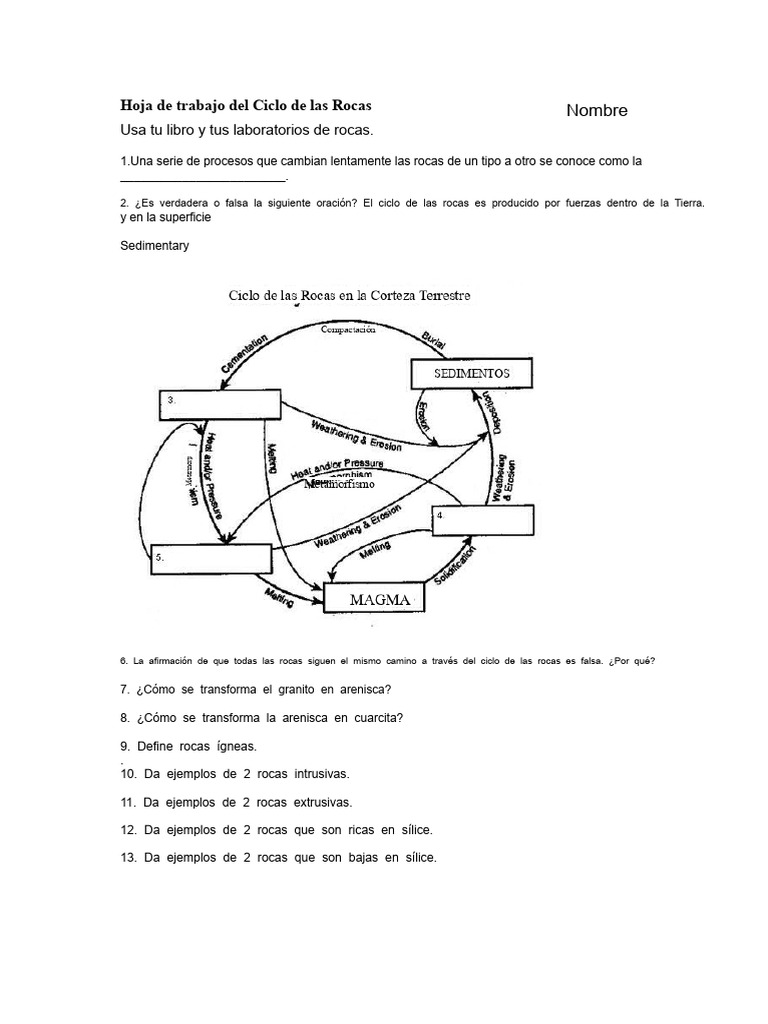 Ciclo de las Rocas: Procesos y Tipos | PDF | Roca (geología) | Geología