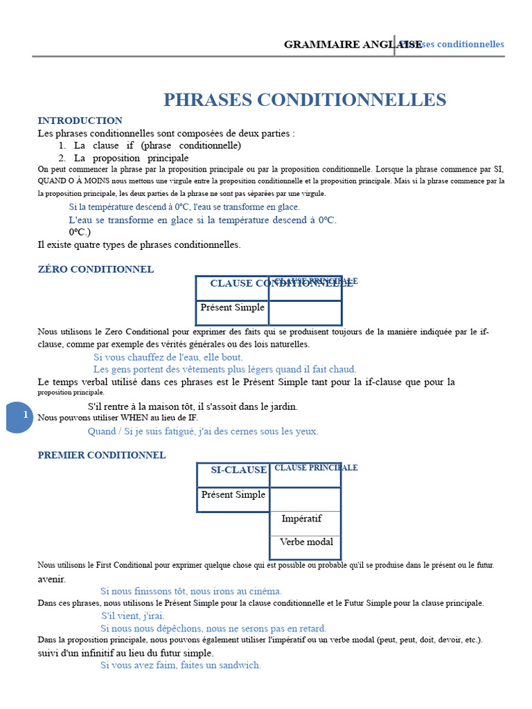 Réponses Aux Phrases Conditionnelles | PDF | Verbe | Phrase