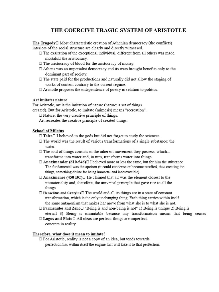 Aristotle's Tragic System Explained | PDF | Virtue | Aristotle
