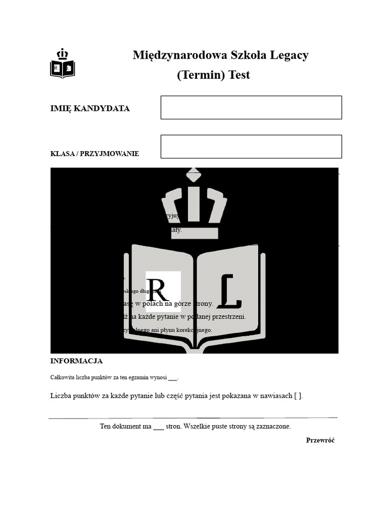 Pre - IGCSE (0.13) - Biologia - Test Semestralny | PDF