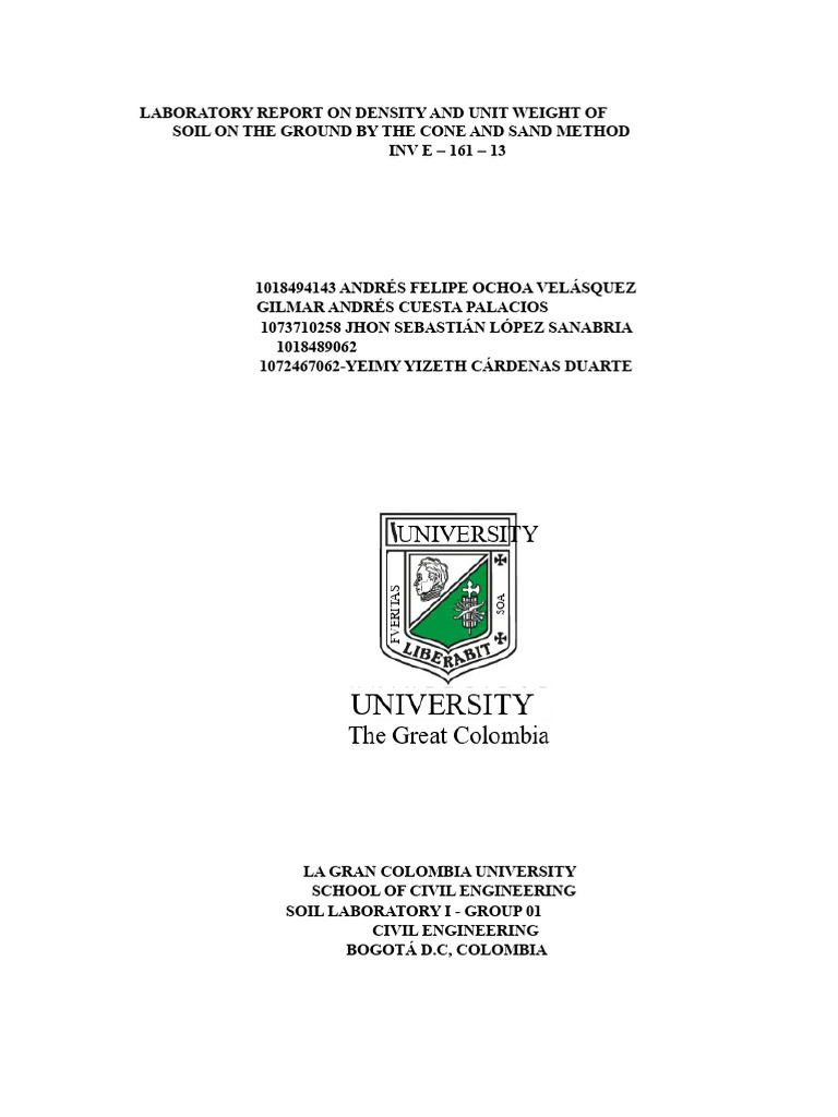 Soil Density Testing: Cone and Sand Method | PDF | Density | Soil