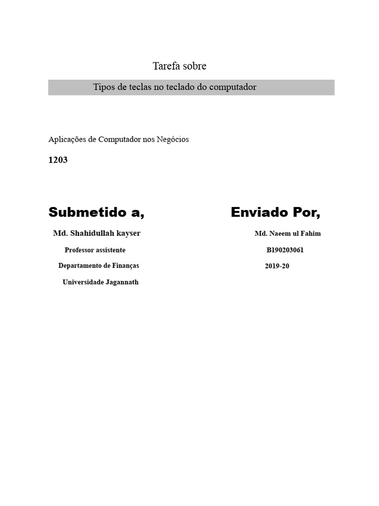 Trabalho Sobre Tipos de Teclado de Computador | PDF | Teclado de ...