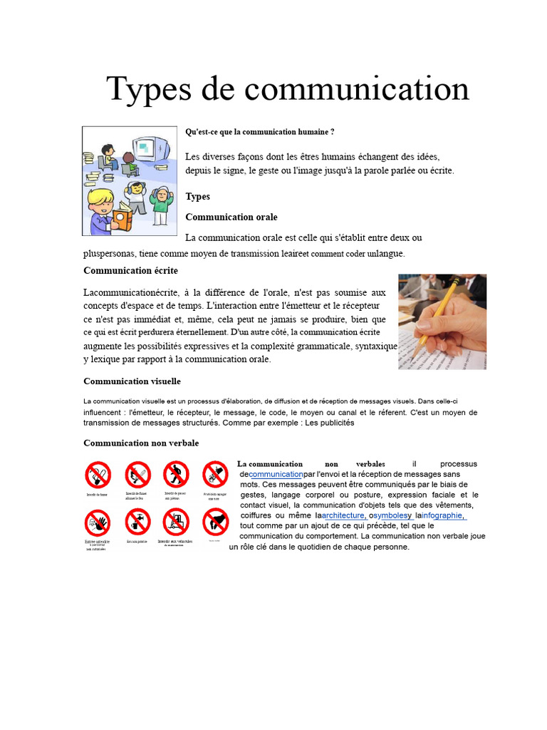 Types de communication humaine expliqués | PDF | Communication humaine ...