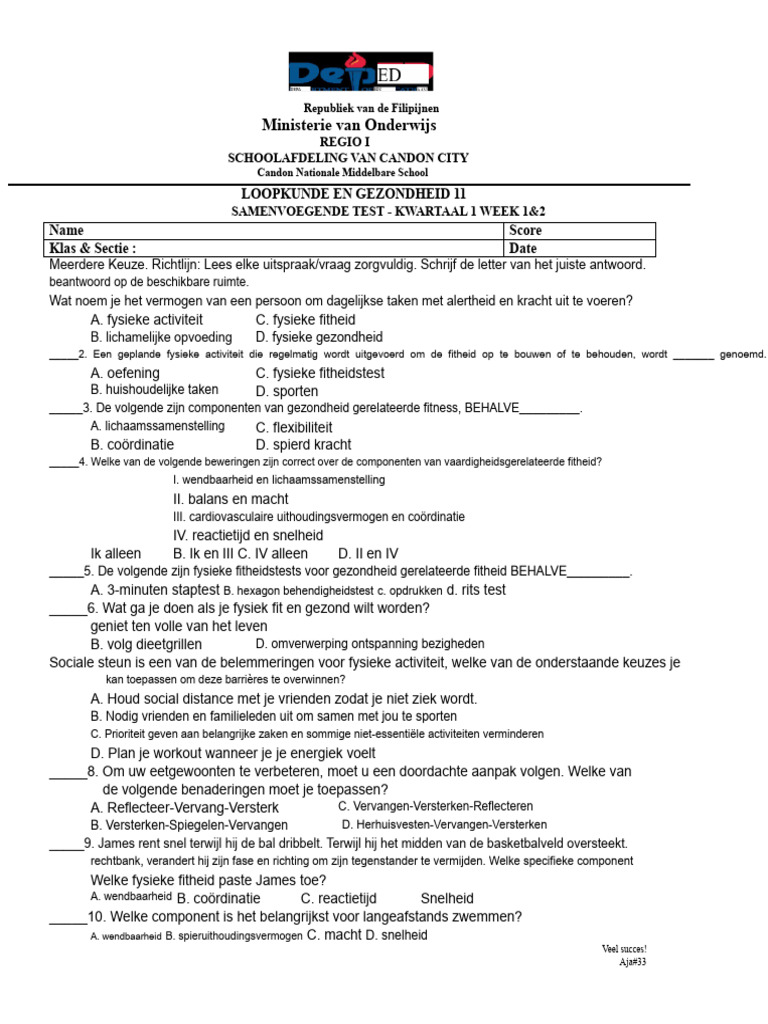 PE 11 ST Week 1 2 | PDF