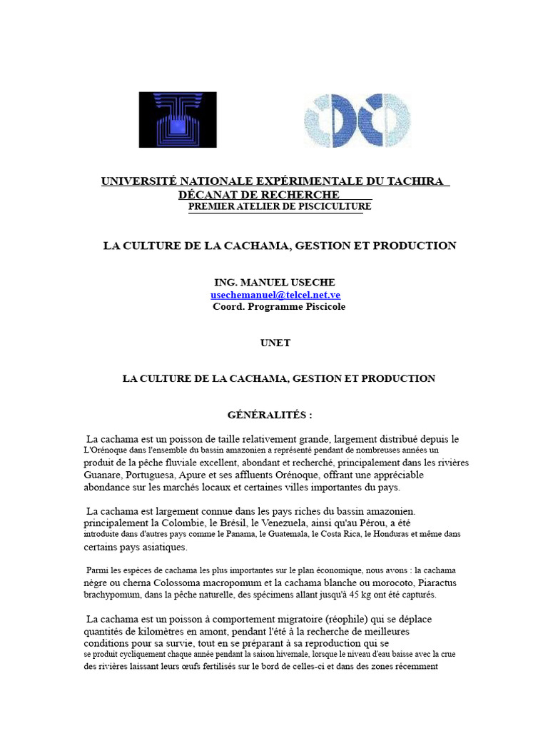 Gestion de la culture de la cachama | PDF | Fertilisant | Nourritures