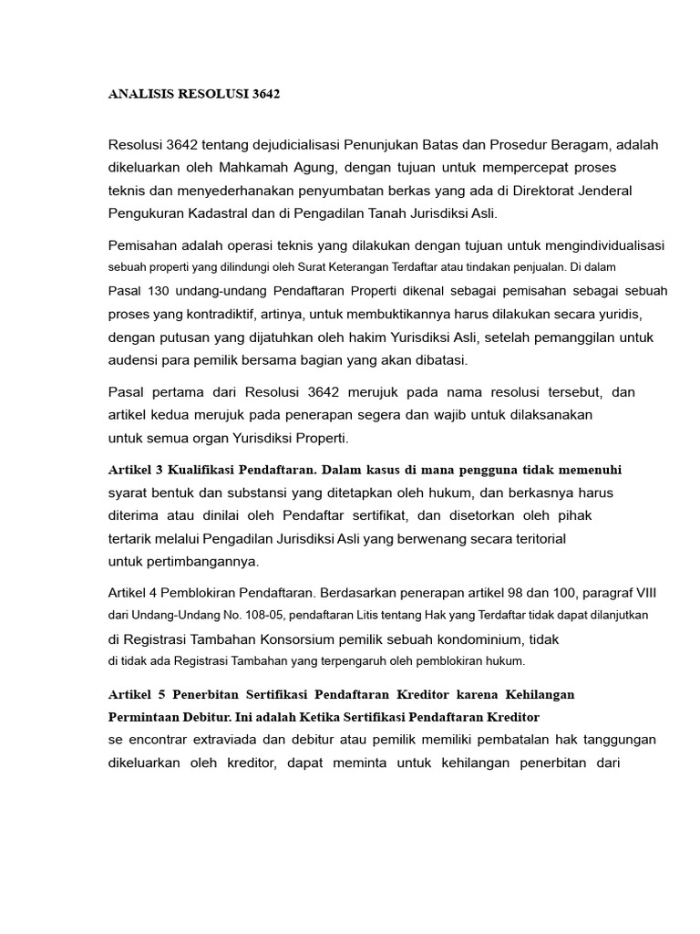 Analisis Resolusi 3642 | PDF