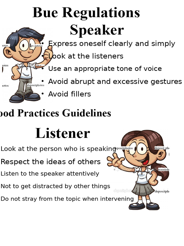 Rules For Being A Good Listener and Speaker While Studying | PDF
