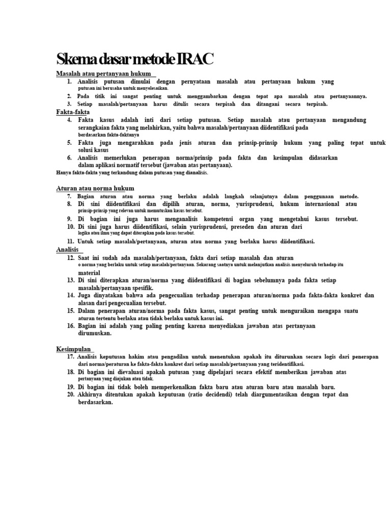 Skema Dasar Metode IRAC | PDF