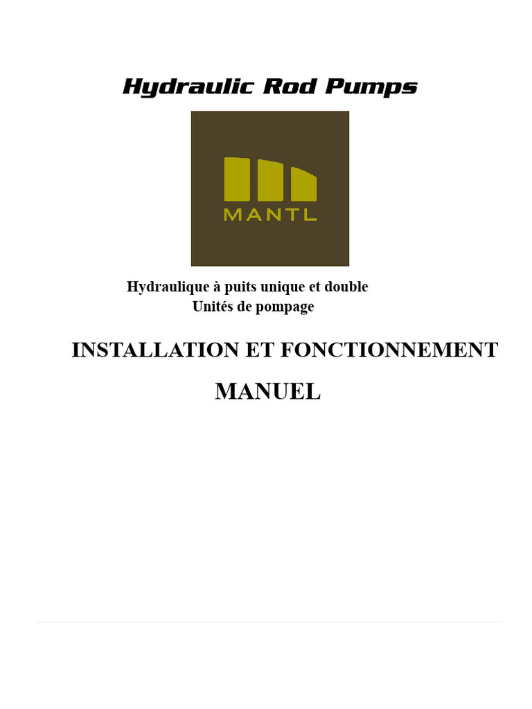 Manuel d'installation hydraulique | PDF | Soupape | Piston