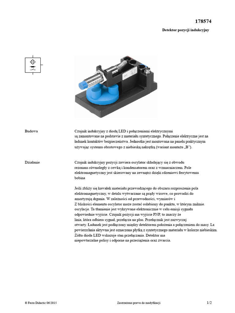 PL - v2.0 - Czujnik Pozycji Indukcyjny Festo | PDF