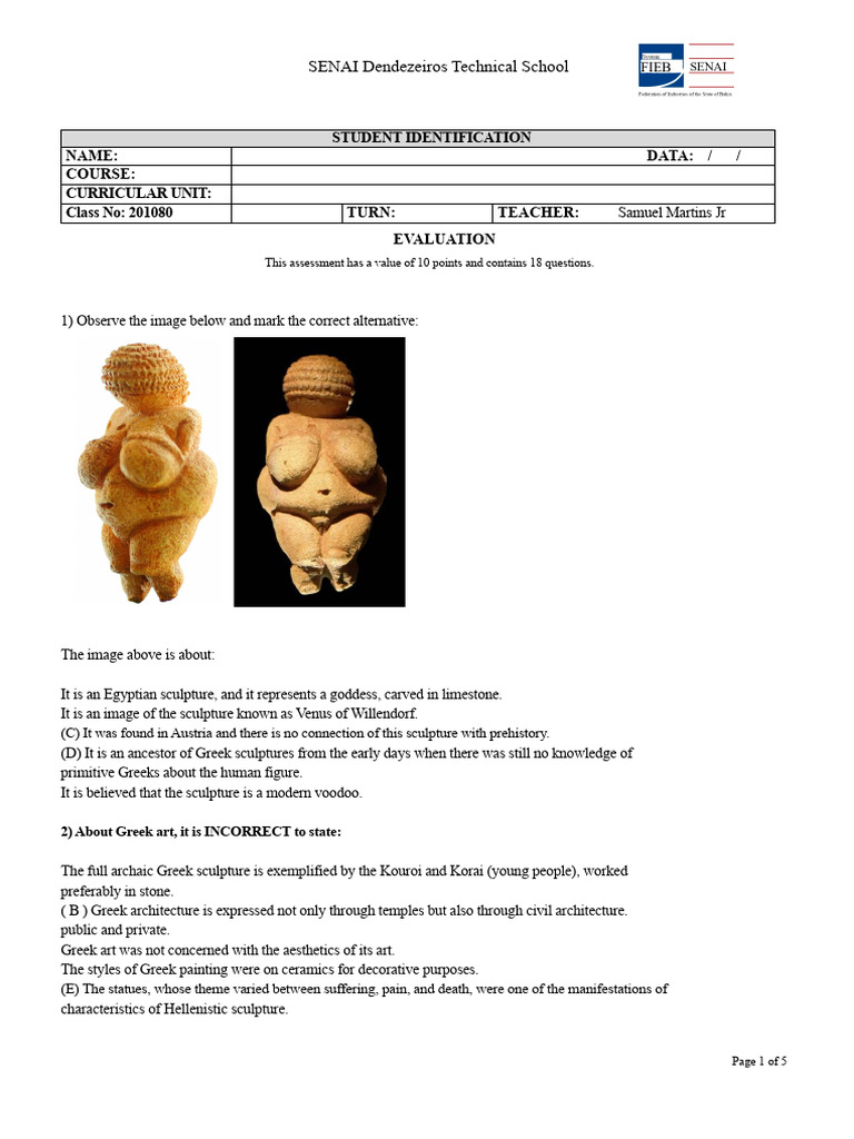 Art History Assessment Questions | PDF | Sculpture | Baroque