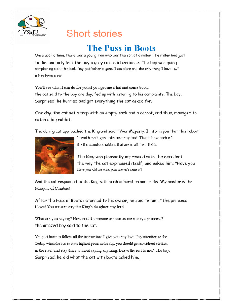 Short Stories The Booted Cat | PDF | Folklore | Fairy Tales