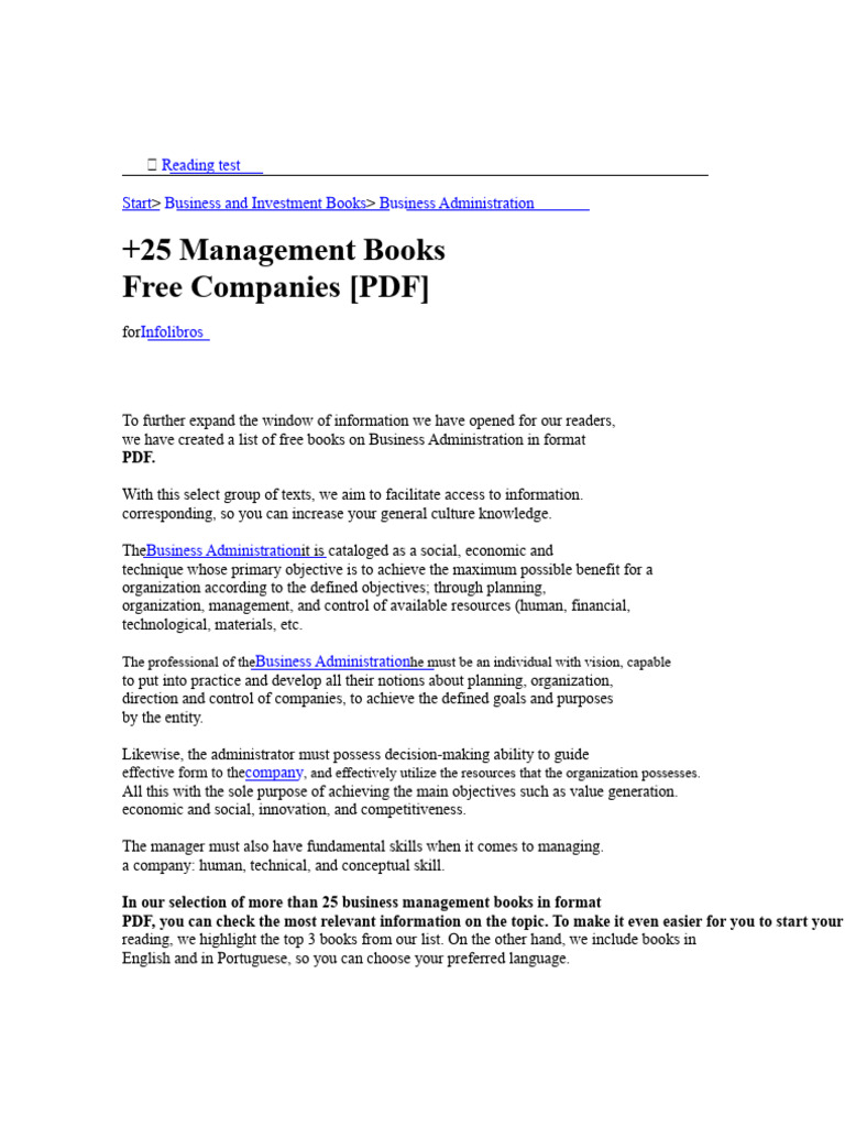 Free PDF Management Books List | PDF | Business | Information
