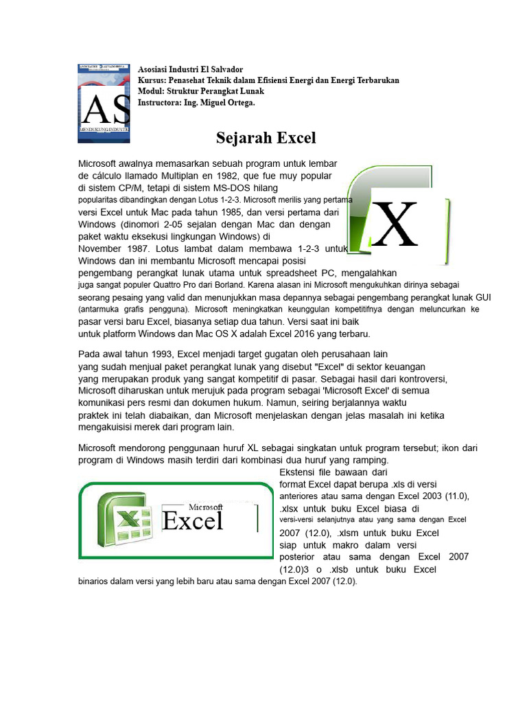 Sejarah dan Versi Microsoft Excel | PDF