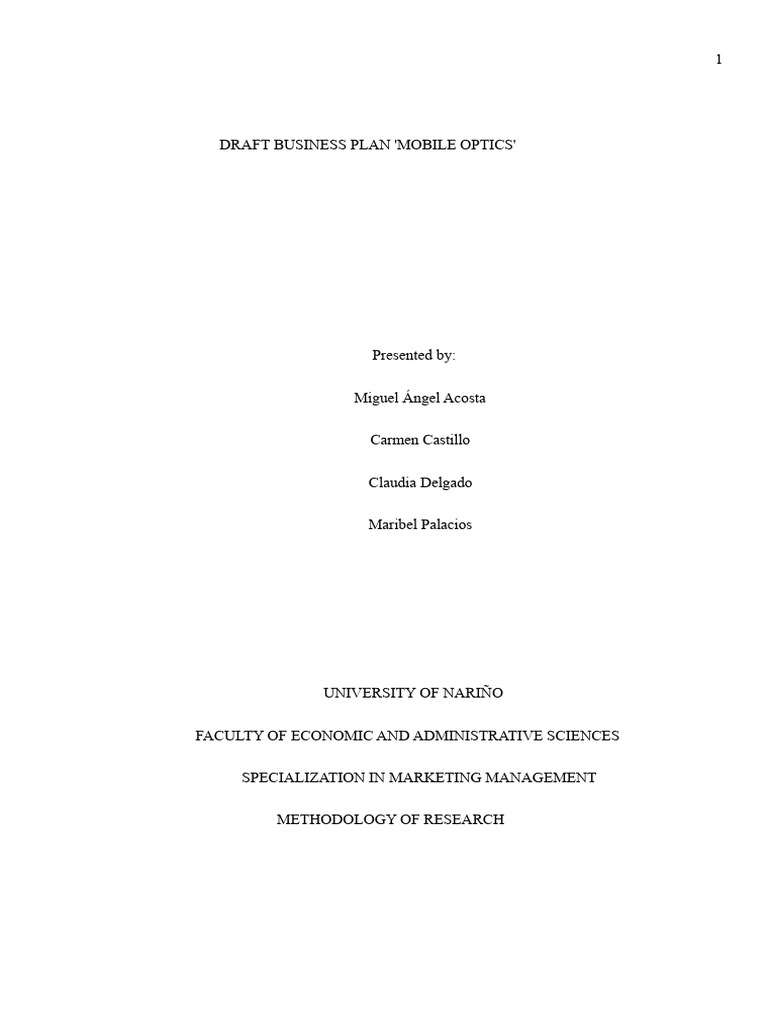 Mobile Optics Business Plan | PDF | Glasses | Optometry