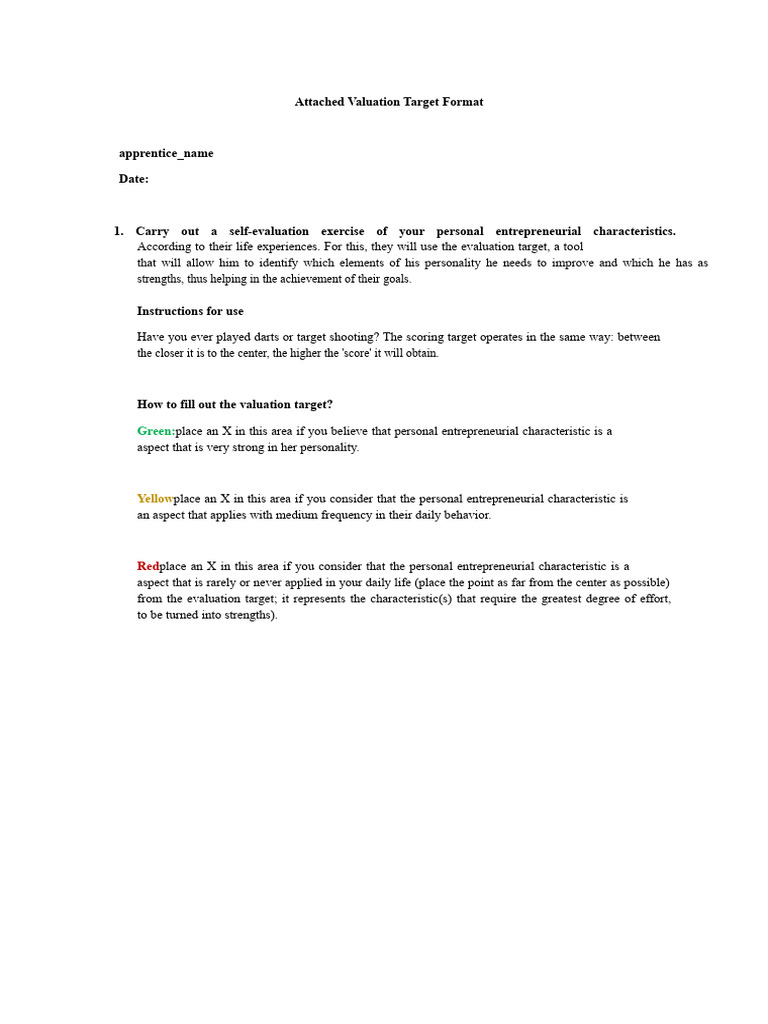 Annex Format Diana of Evaluation | PDF | Entrepreneurship | Evaluation