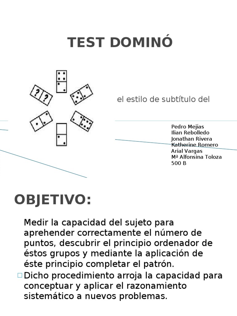 Test Dominó | PDF | Sicología | Cognición
