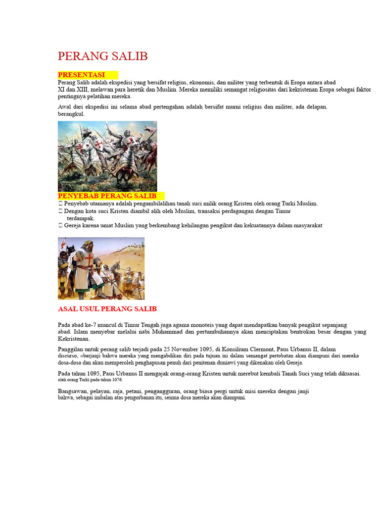 Sejarah dan Dampak Perang Salib | PDF