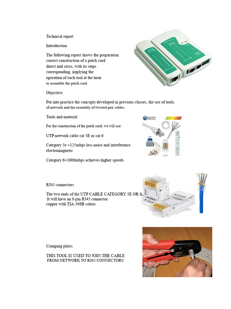 Patch Cord Assembly Guide: UTP Cable | PDF