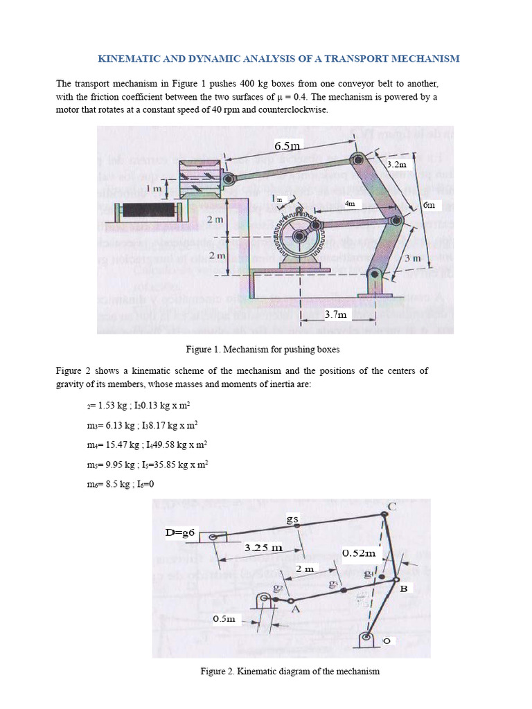 Kinematic and Dynamic Analysis of A Transport Mechanism | PDF
