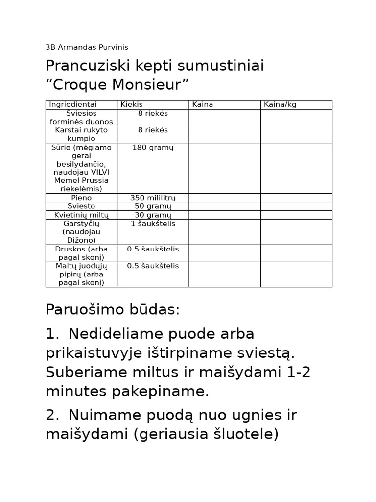 Sumustinis Receptas | PDF