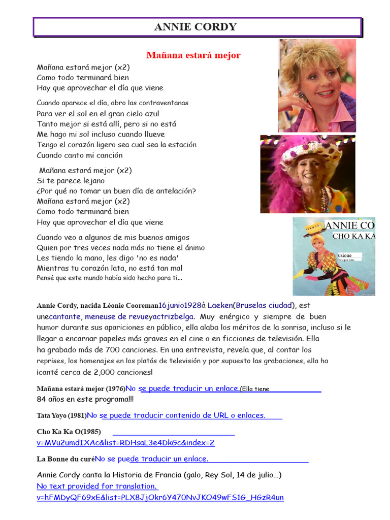 Hda - Annie Cordy | PDF