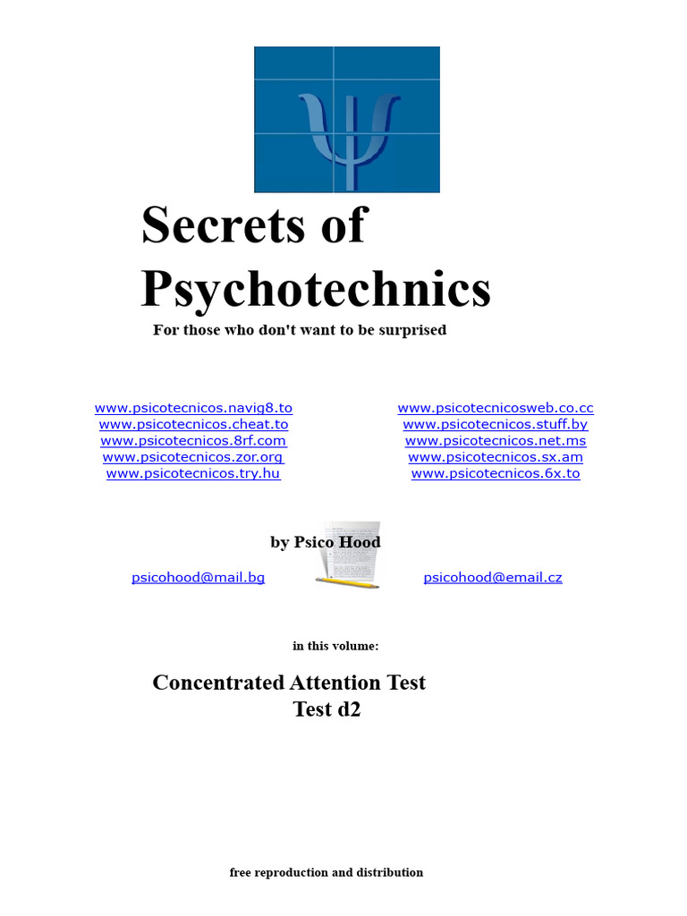 d2 Test of Attention Overview | PDF | Percentile | Accuracy And Precision