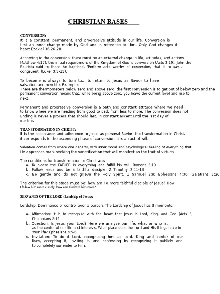 Christian Conversion and Transformation Guide | PDF | Jesus | Religious ...