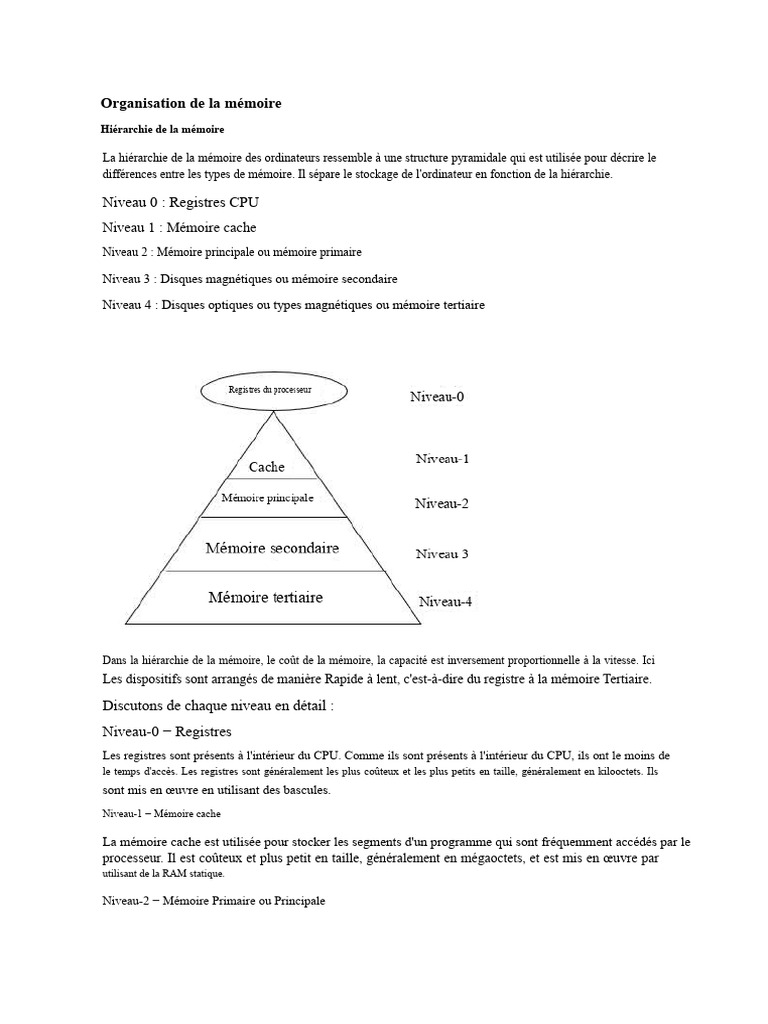 Hiérarchie de la mémoire des ordinateurs | PDF | Mémoire (informatique ...