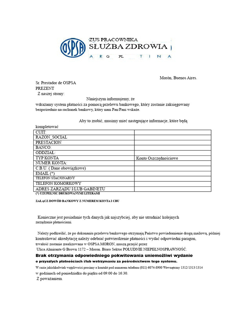 Plan CBU OSPSA 20 Października | PDF