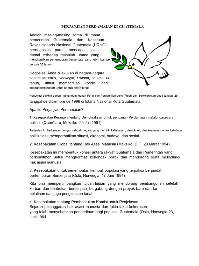 Perjanjian Perdamaian Guatemala 1996 | PDF