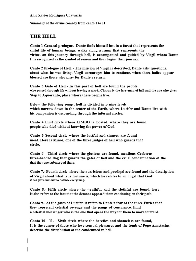 Summary of The Divine Comedy | PDF