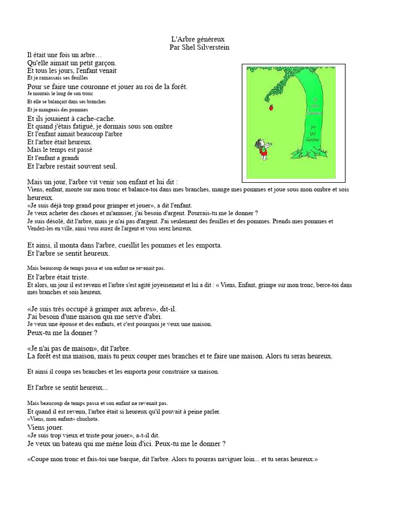 L'Arbre Généreux | PDF | Arbres