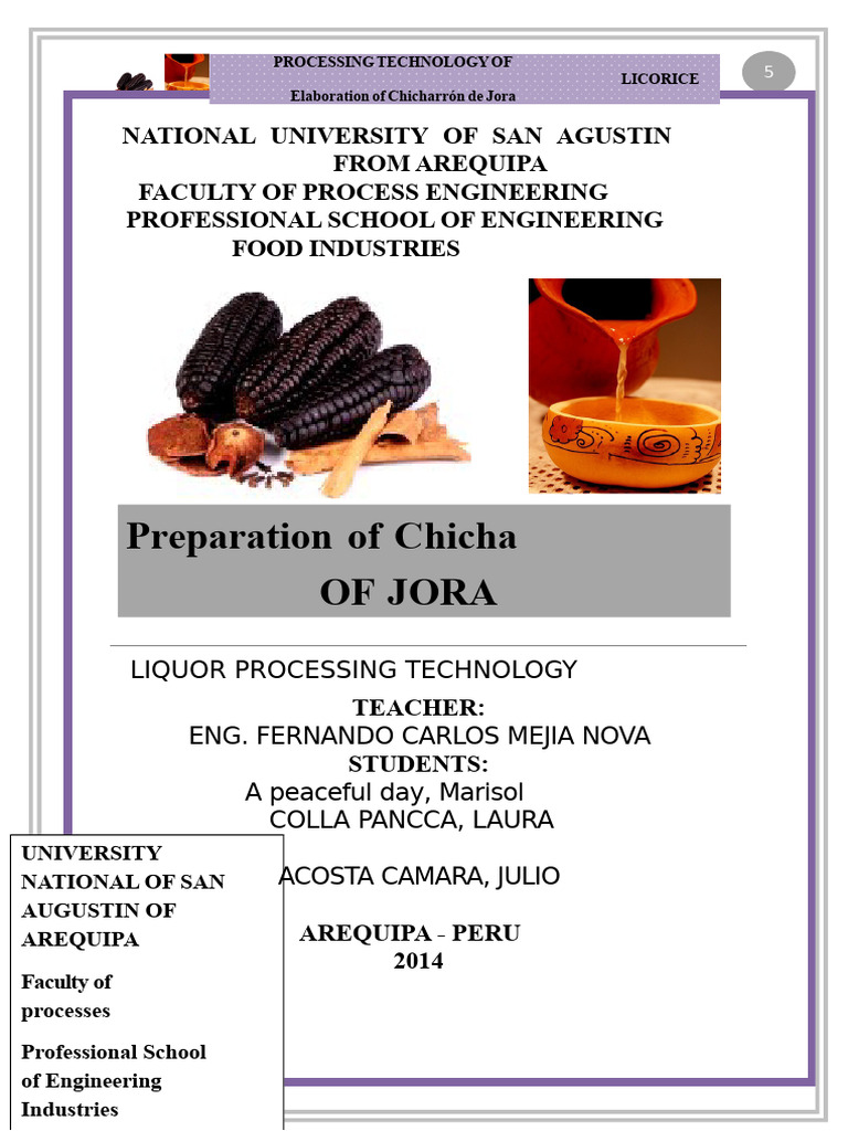 Preparation of Chicha de Jora | PDF | Fermentation | Yeast