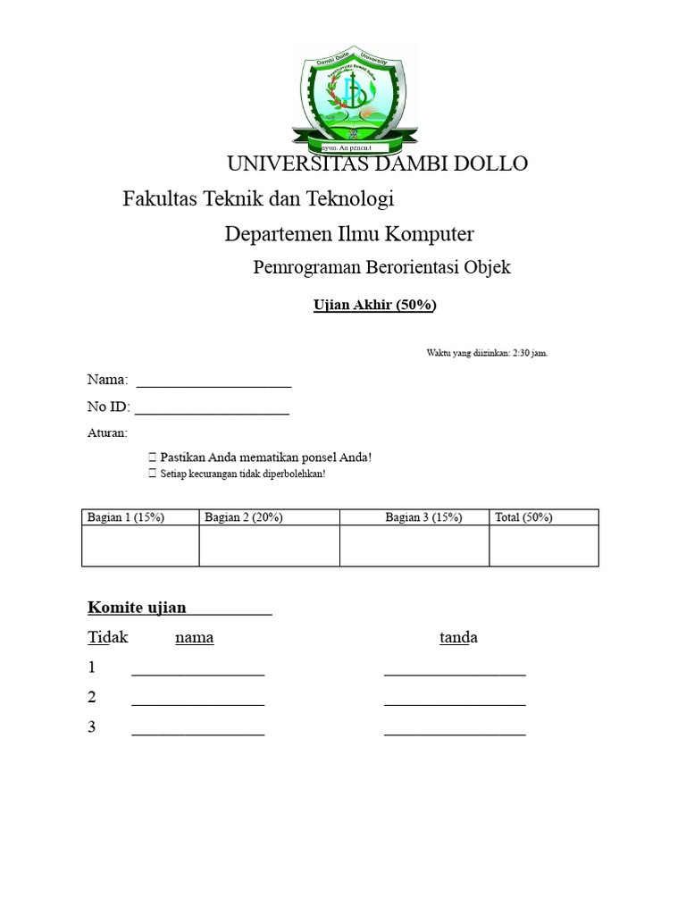 Ujian Akhir OOP | PDF