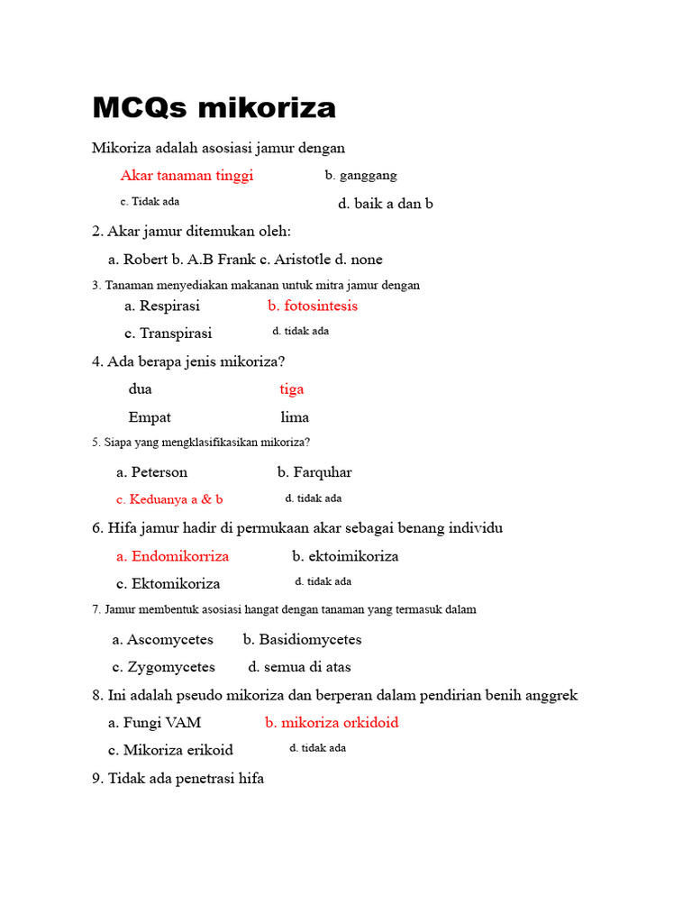 Myco MCQ Lengkap | PDF