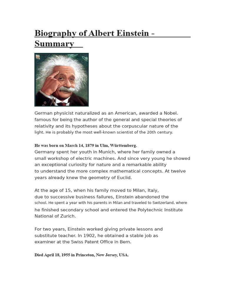 Albert Einstein: Life and Achievements | PDF