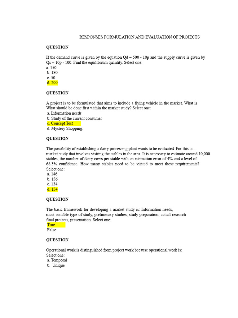 Response Formulation and Evaluation of Projects | PDF | Internal Rate ...