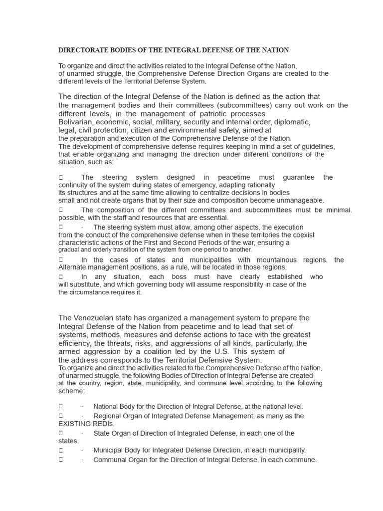 Integral Defense Management in Venezuela | PDF | Government | Economies