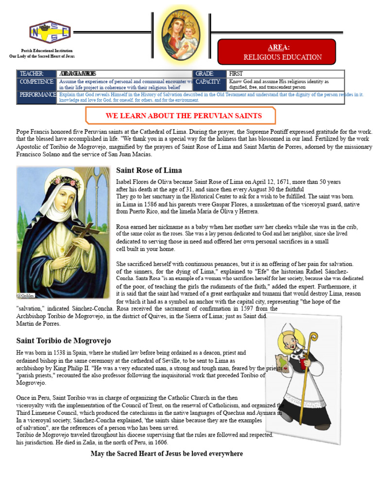 We Know About The Peruvian Saints | PDF | Catholic Church