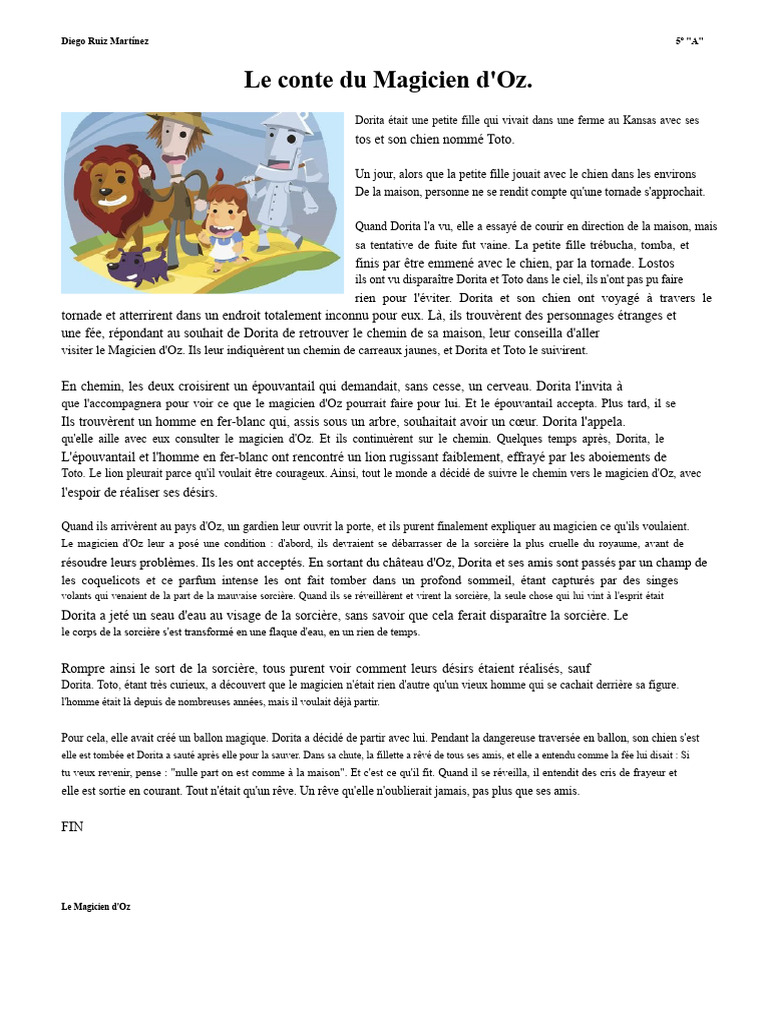 Le Magicien d'Oz : Un rêve d'aventure | PDF