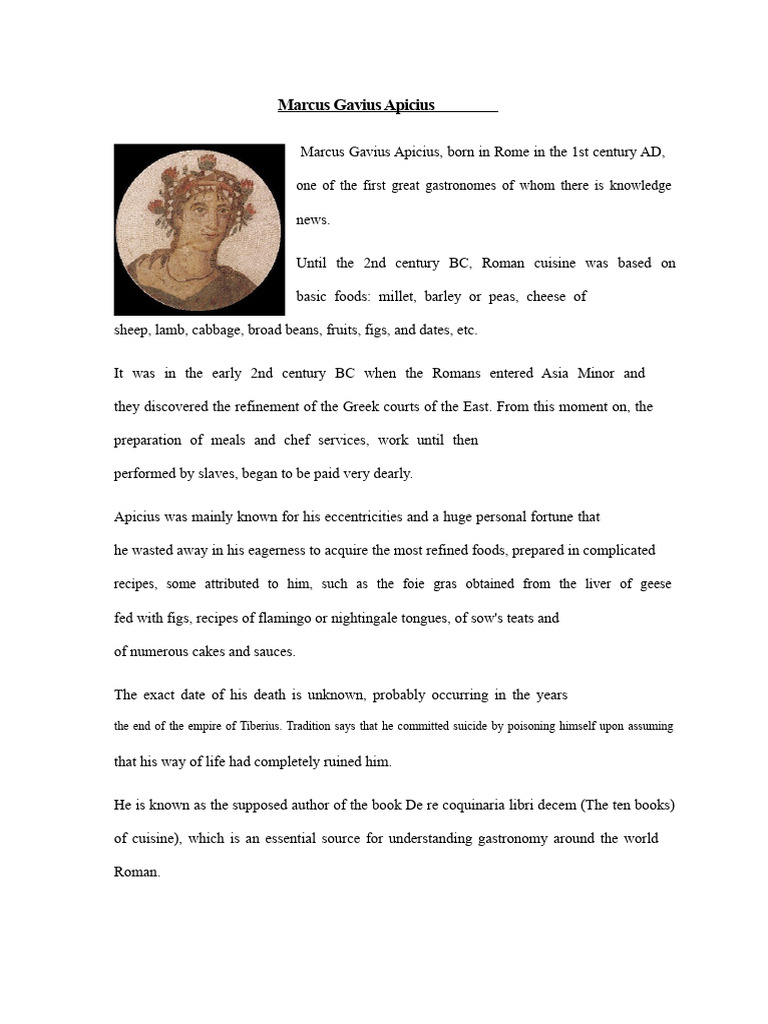 Marcus Gavius Apicius | PDF | Roman Empire | Ancient Rome